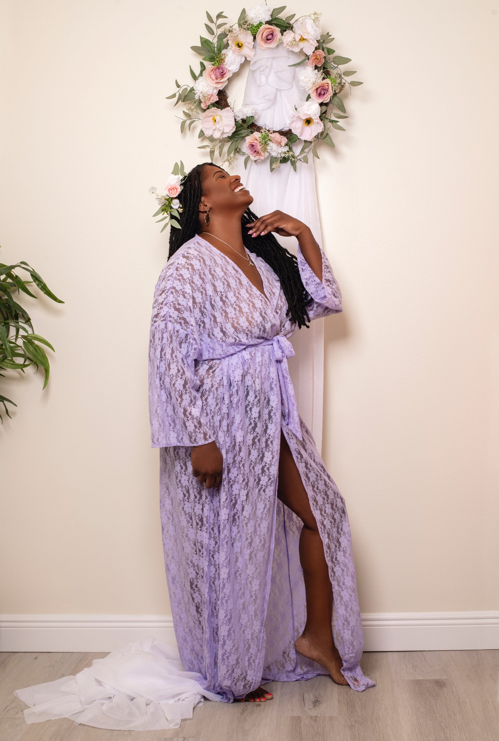 Lingerie Robe | Lilac Lace Kimono – NerissaNefeteri